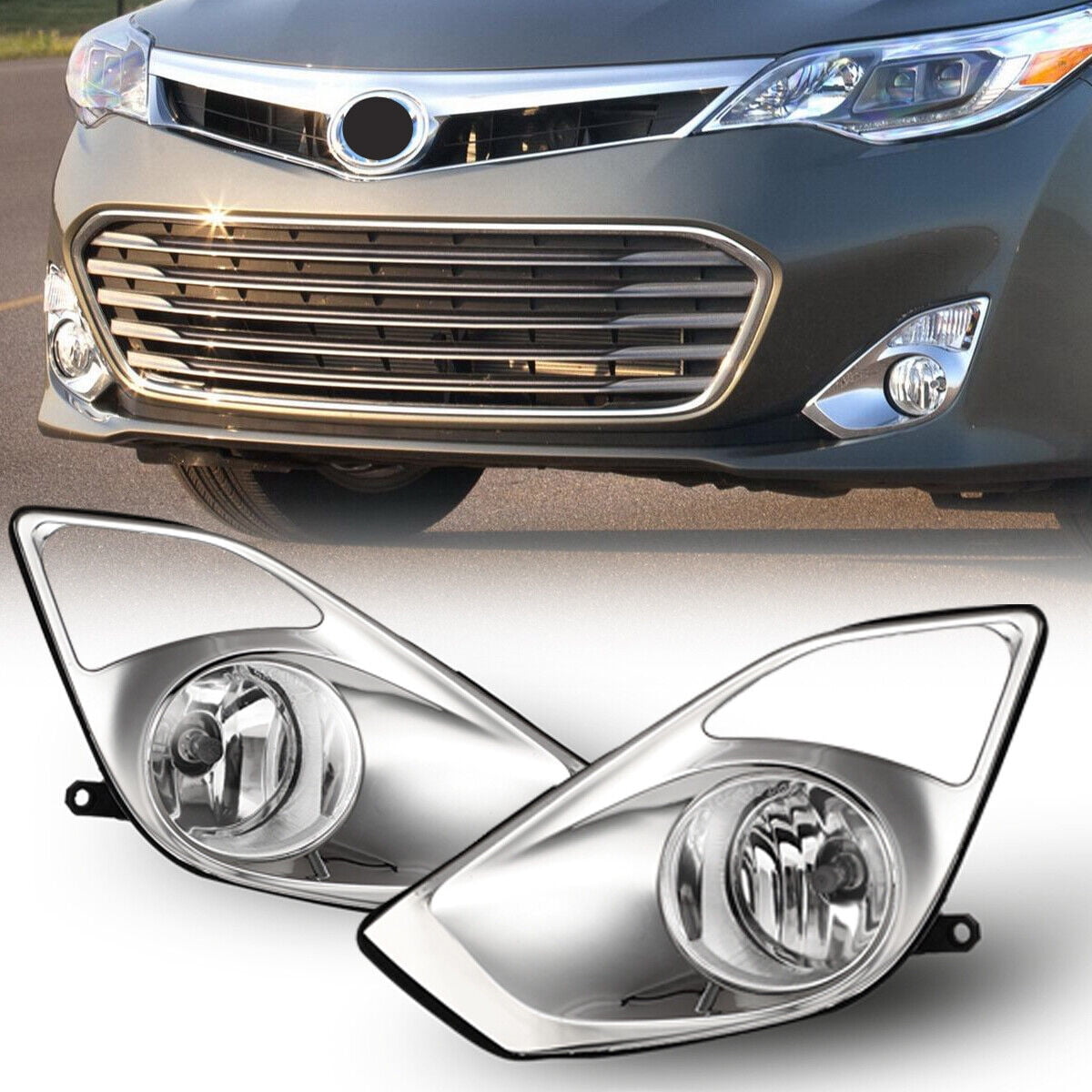 Winjet Front Bumper Fog Lights, Clear Glass Lens, Black Housing, Fits ...