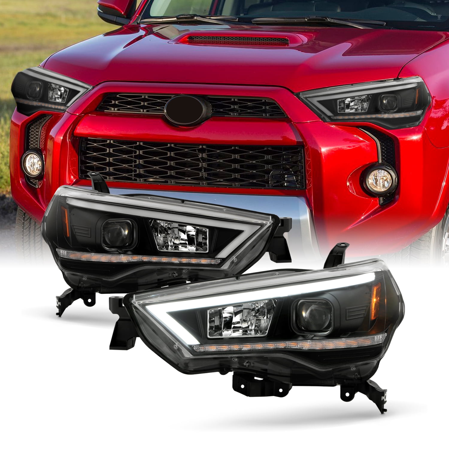 Fits 2014-2020 Toyota 4Runner SUV LED Tube DRL Running Sequential Turn ...