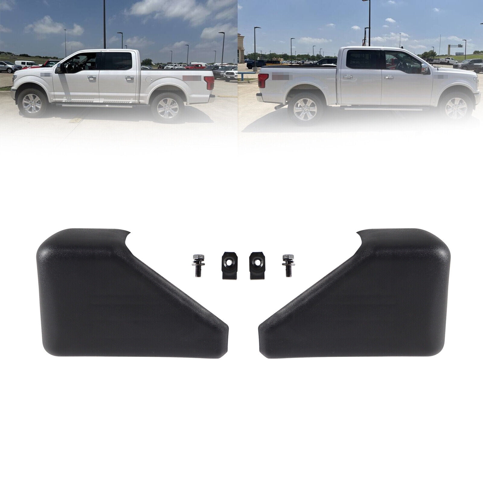 Fits 2015-2020 Ford F-150 Rear Left & Right Running Board End Cap Step ...