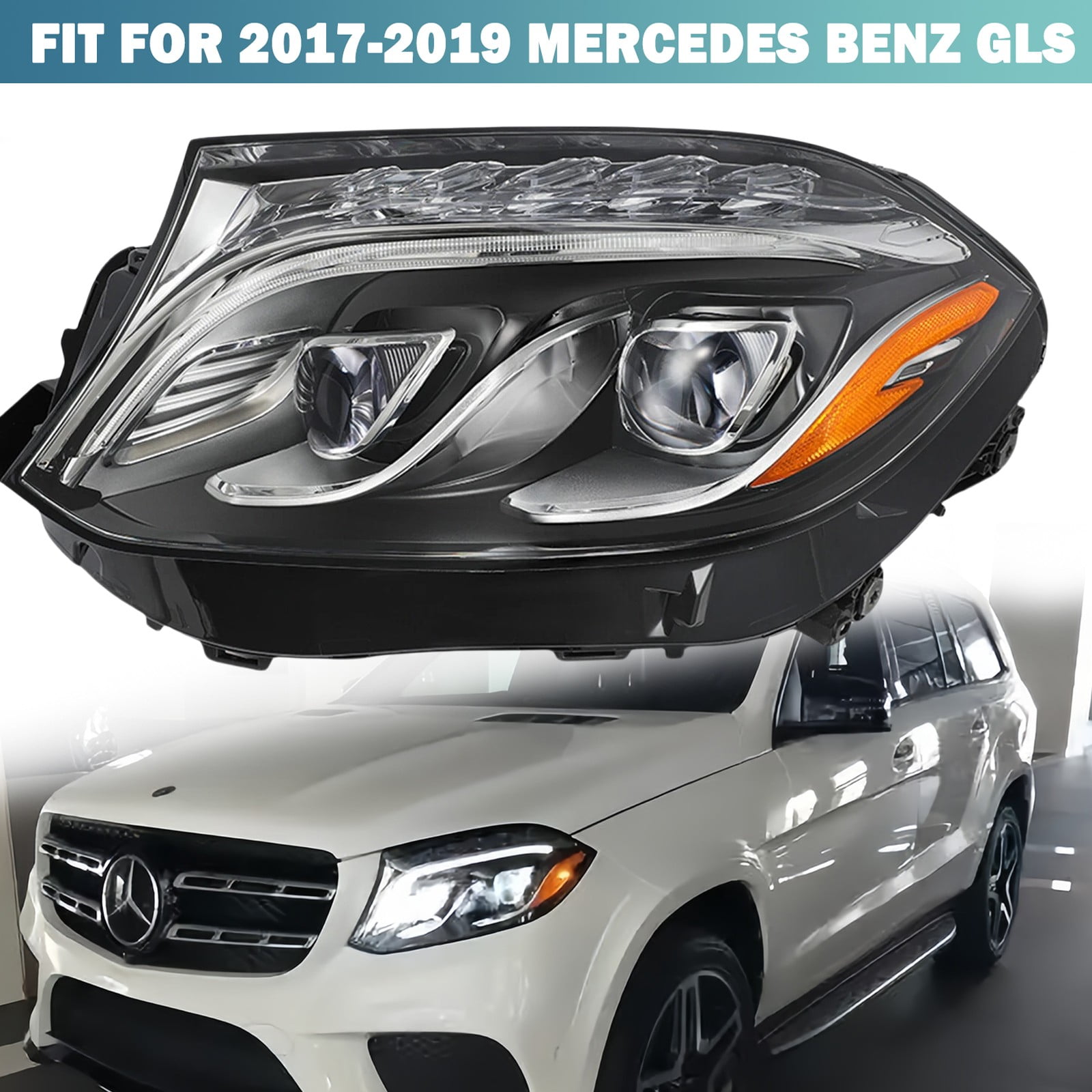Fits 2017 2019 Mercedes GLS Class Full LED Projector Headlight Assembly ...