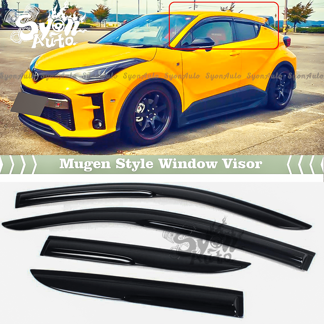 Fits 2017-2021 Toyota CHR C-HR JDM 3D Mugen Style Window Visor Rain ...