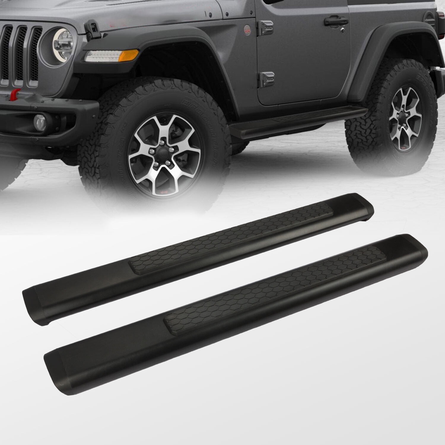 Fits 2018-2023 Jeep Wrangler JL 2 Door Running Boards Black Side Step 2 ...