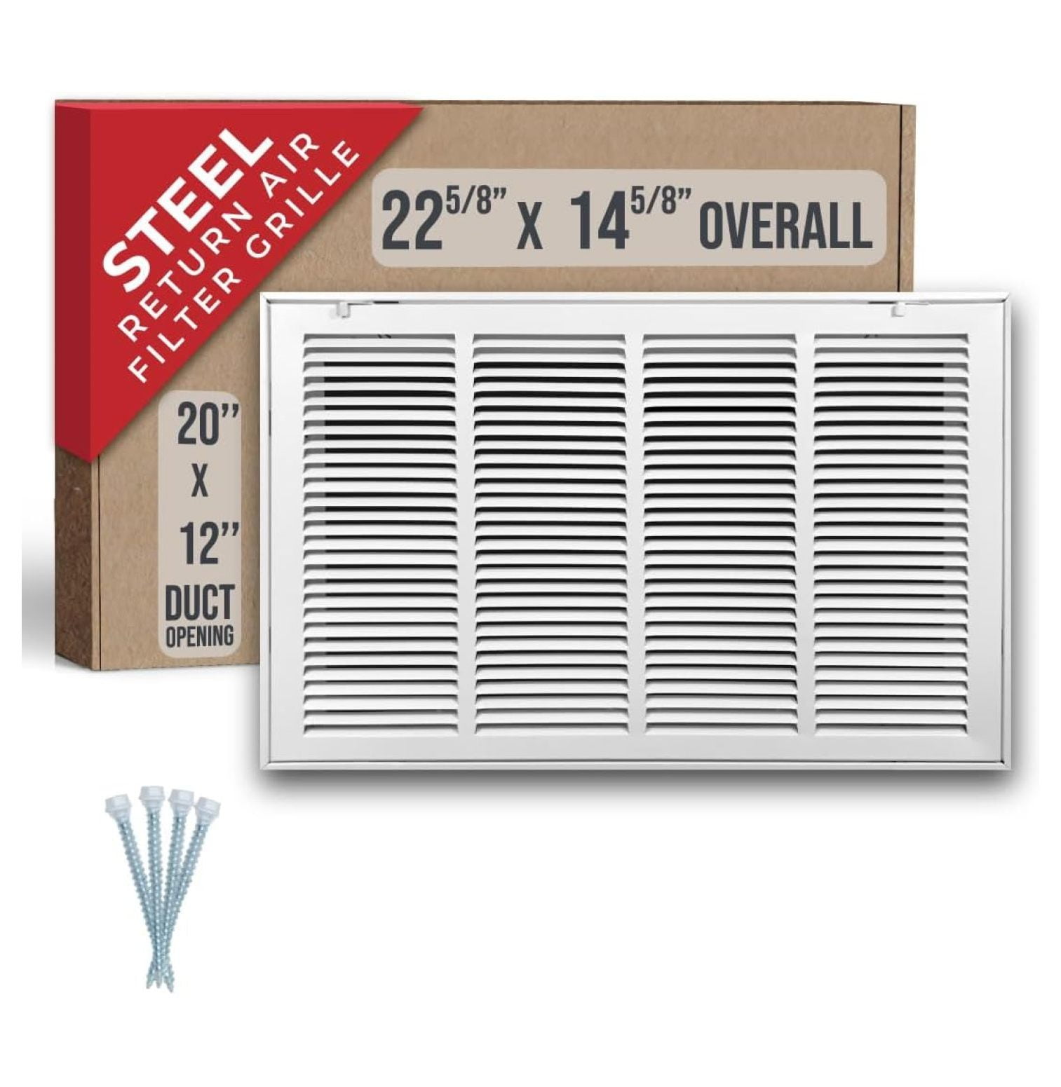 Fits 20x12 Duct Opening | Steel Return Air Filter Grille by [Removable ...