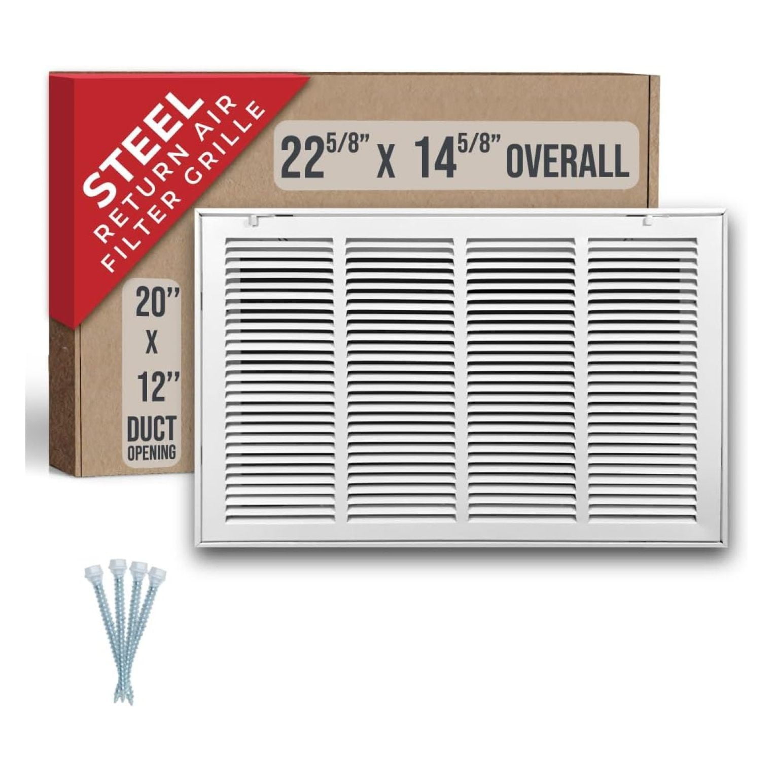Fits 20x12 Duct Opening | Steel Return Air Filter Grille by [Removable ...