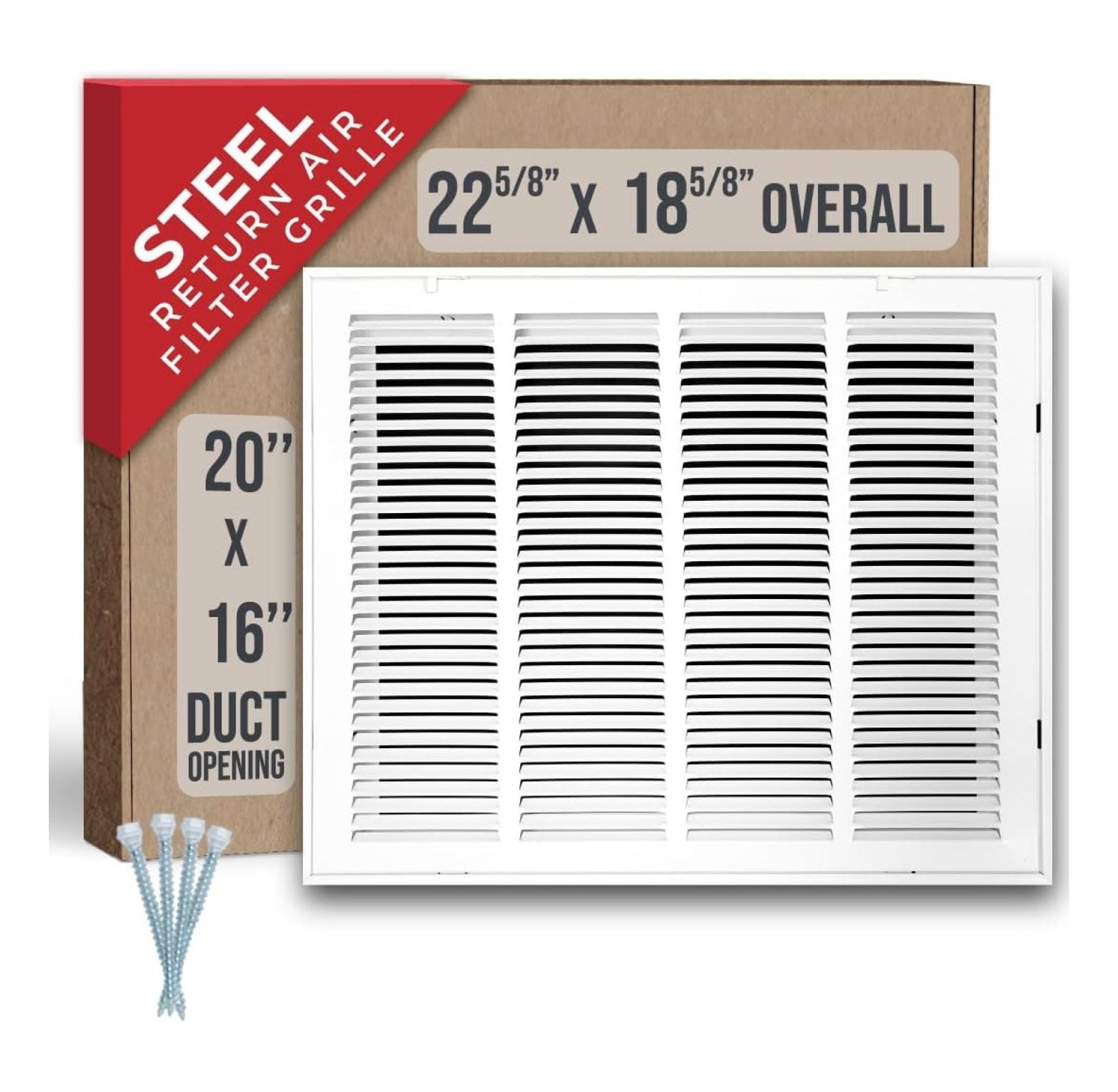 Fits 20x16 Duct Opening | Steel Return Air Filter Grille by [Removable ...