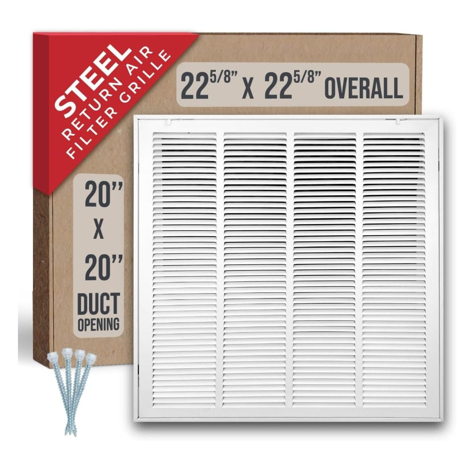 Fits 20x20 Duct Opening | Steel Return Air Filter Grille by [Removable ...
