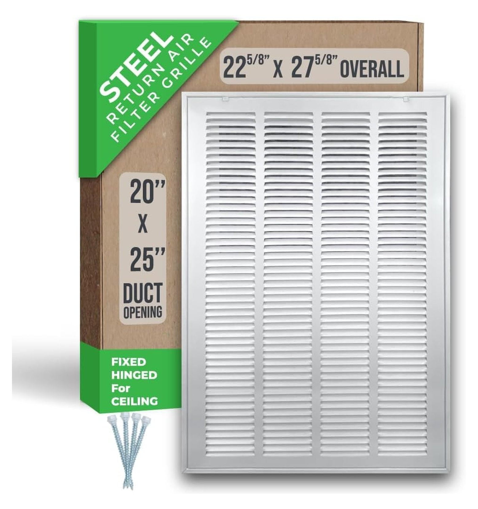 Fits 20x25 Duct Opening | Steel Return Air Filter Grille by [Fixed ...