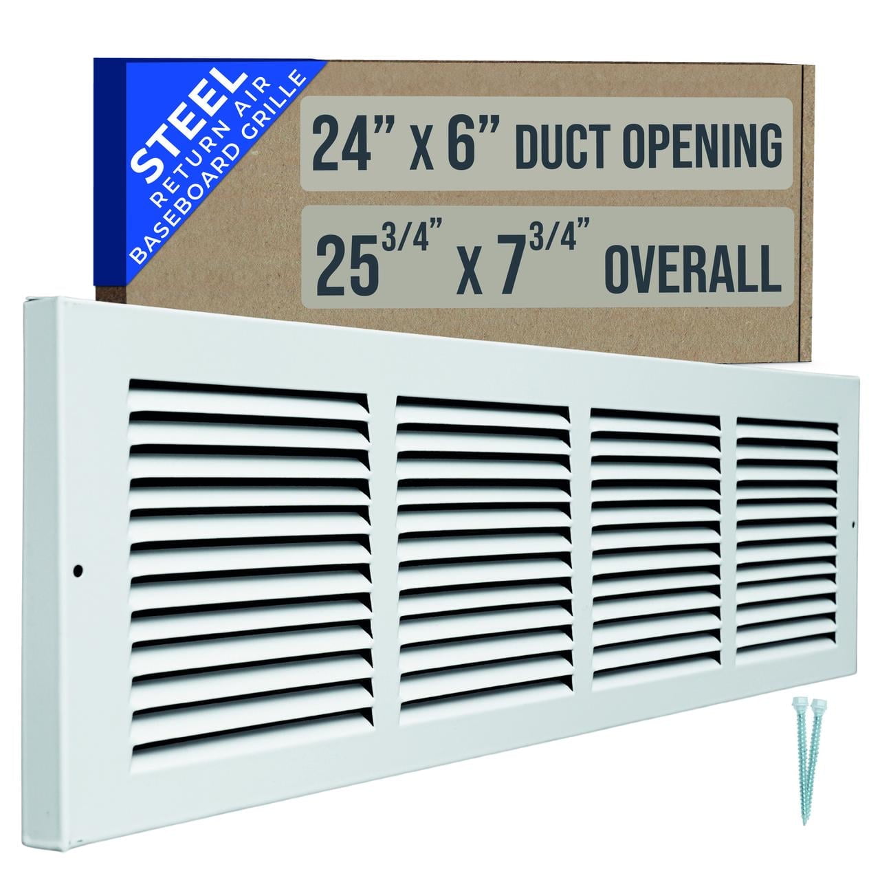 Fits 24x6 Duct Opening | Steel Baseboard Return Air Grille by Handua ...