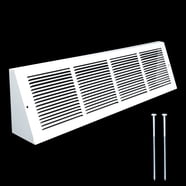 "Imperial 15"" White Metal Baseboard Register - Adjustable Damper ...
