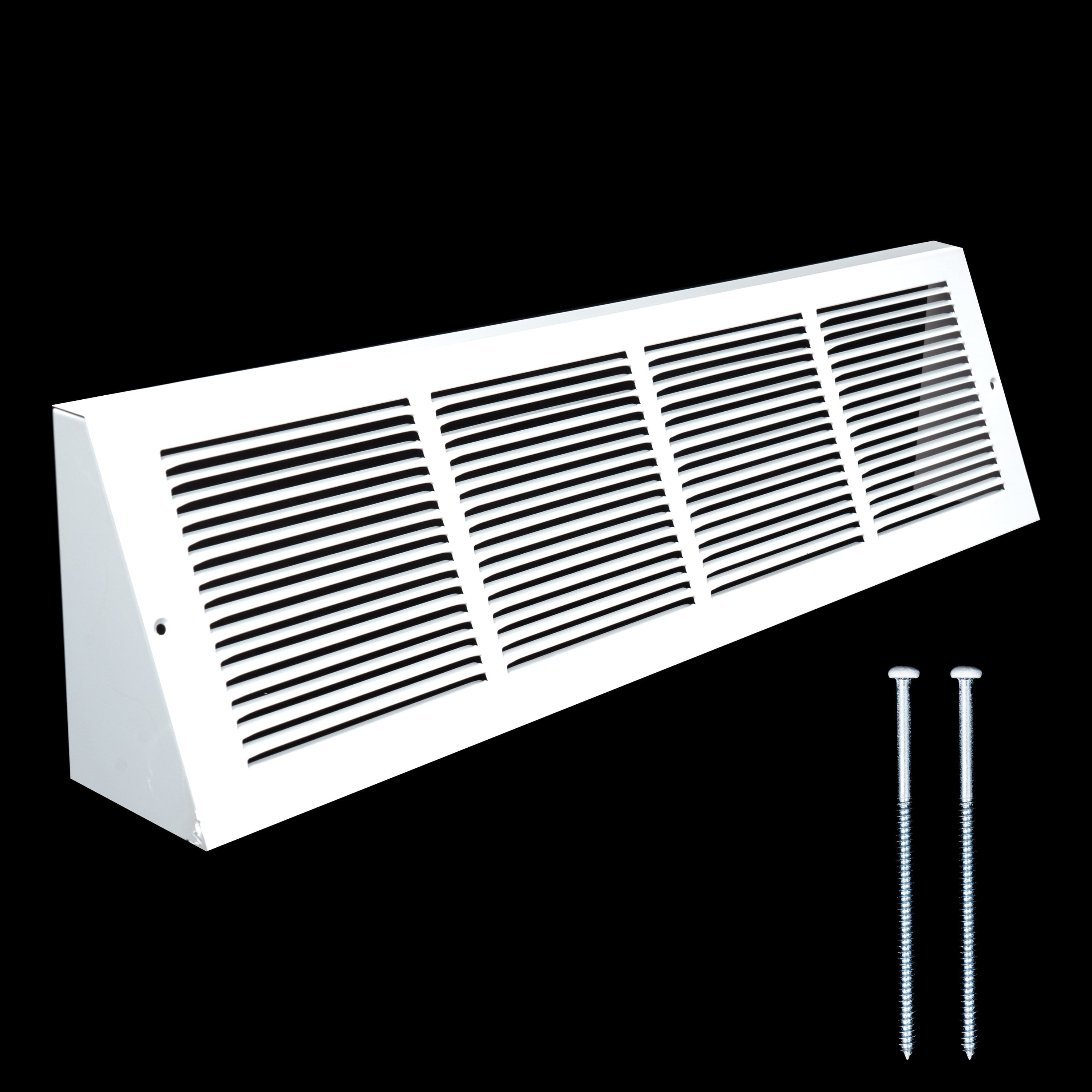 Fits 24x6 Duct Opening | Steel Triangular Baseboard Return Air Grille ...