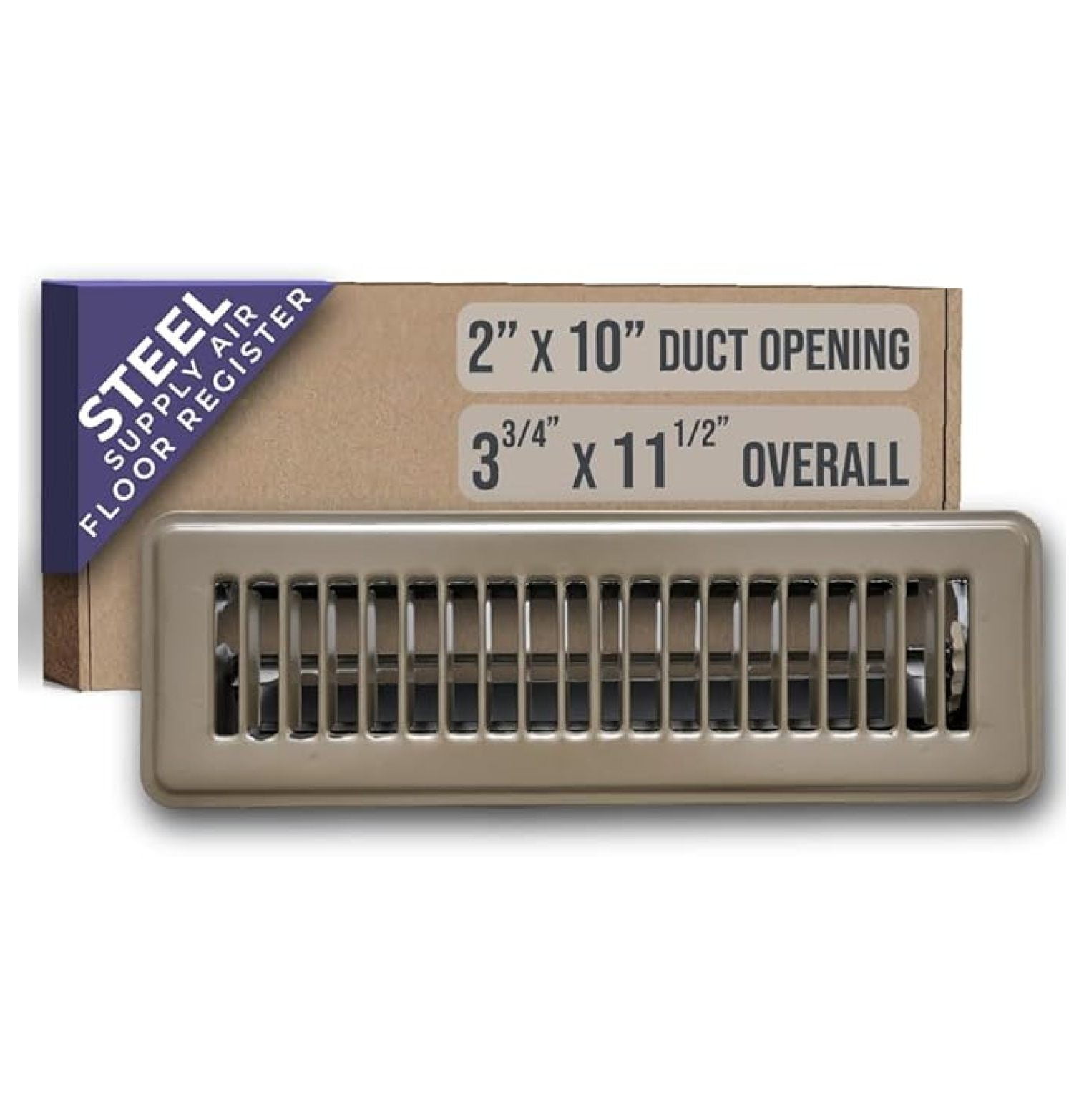 Fits 2x10 and 10x2 Duct Opening | Floor Register with Louvered Design ...