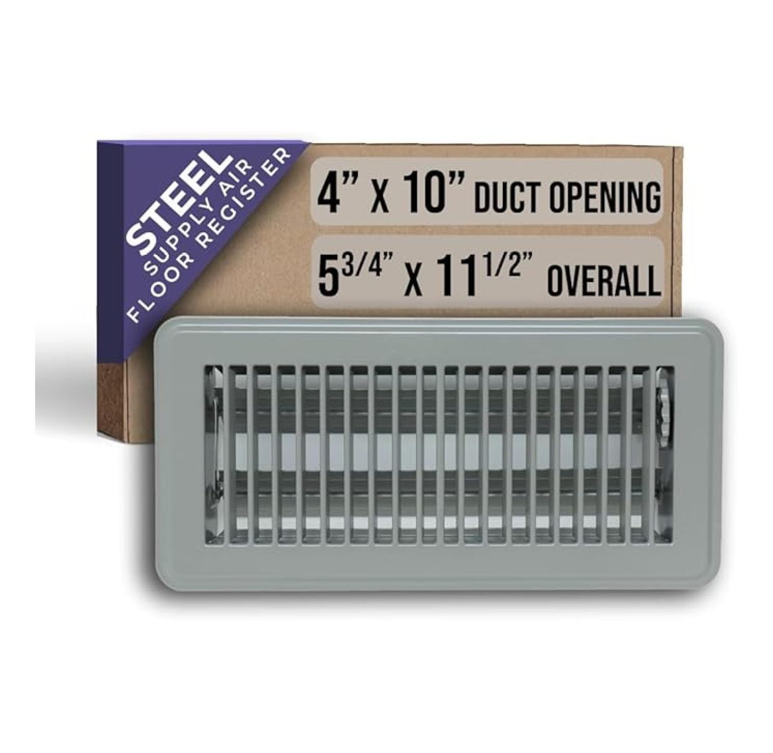 Fits 4x10 and 10x4 Duct Opening | Floor Register with Louvered Design ...
