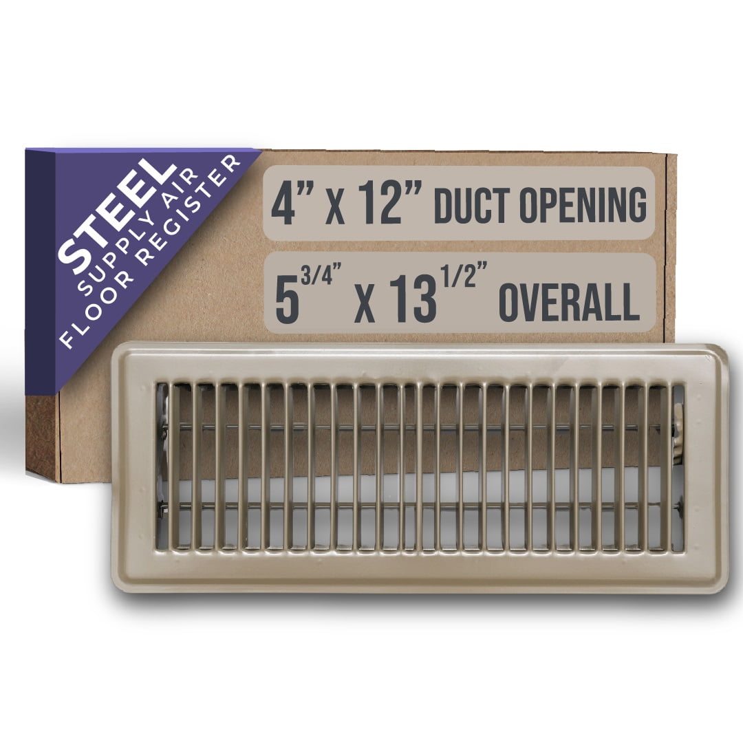 Fits 4x12 Duct Opening Floor Register with Louvered Design by Handua ...