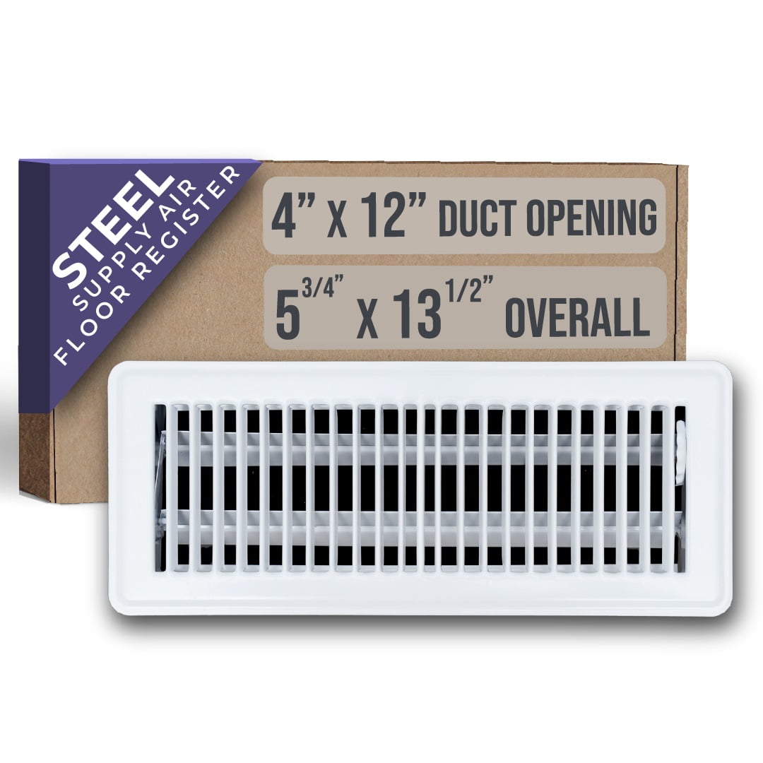 Fits 4x12 Duct Opening Floor Register with Louvered Design by Handua ...