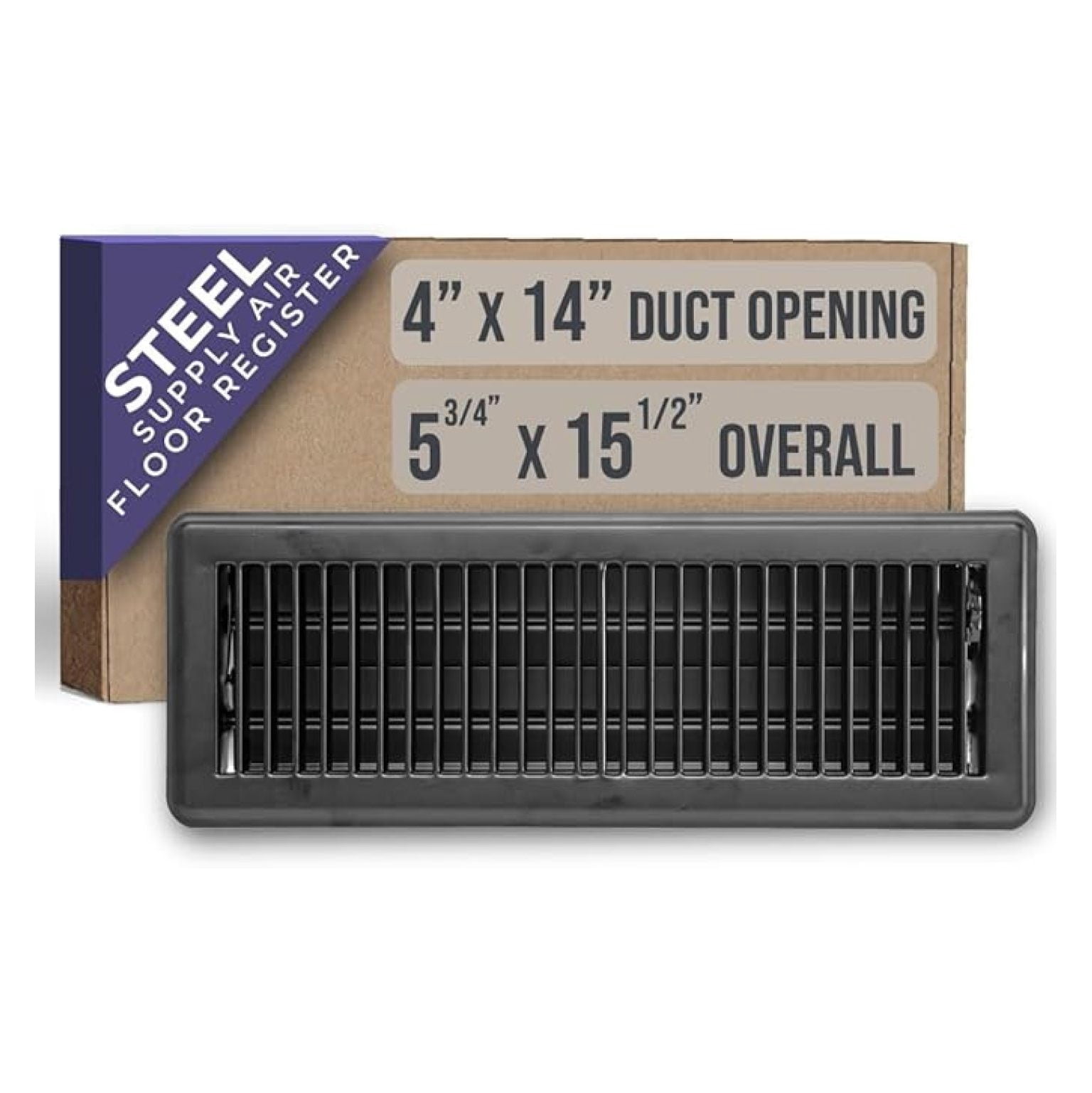 Fits 4x14 and 14x4 Duct Opening | Floor Register with Louvered Design ...