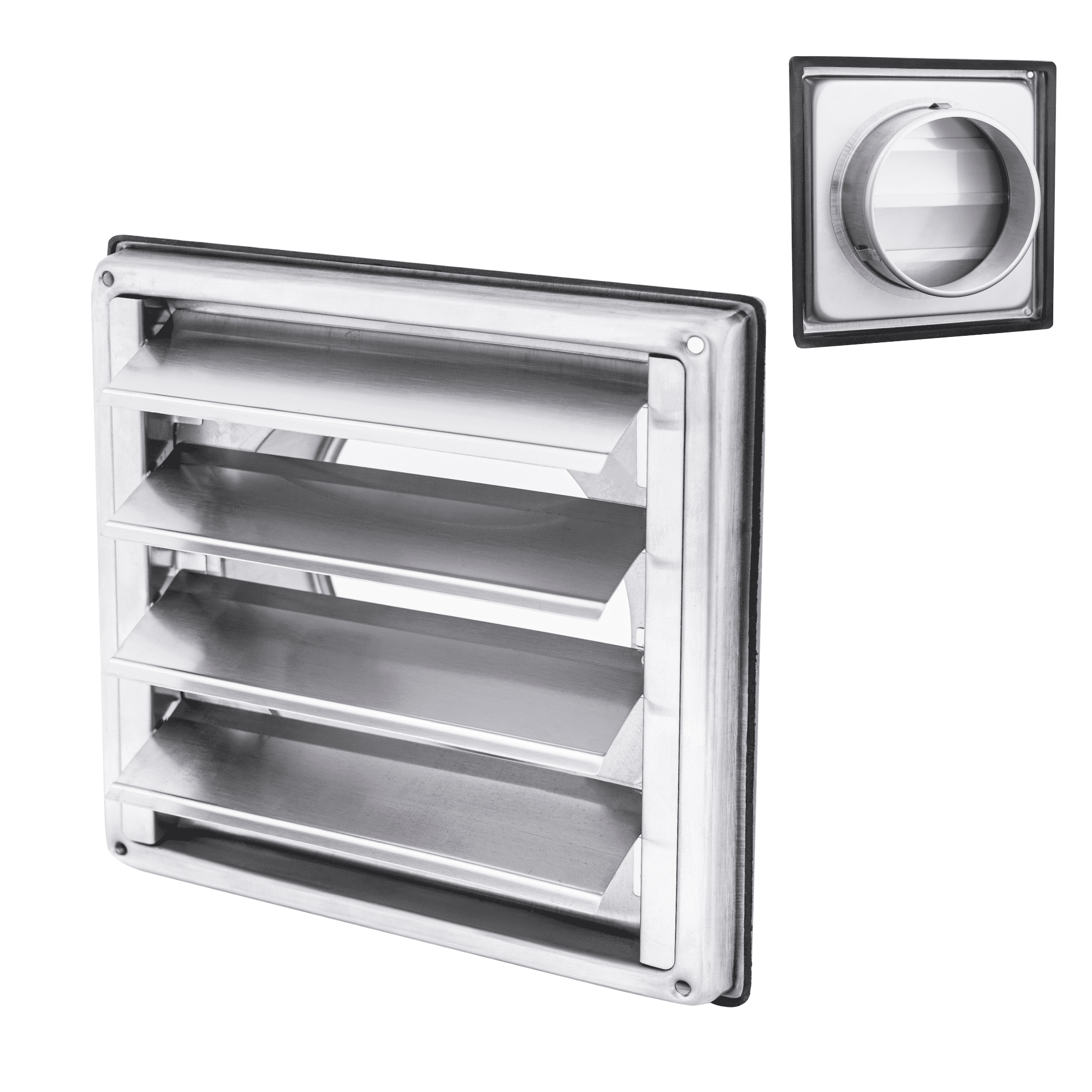 Fits 5" Neck Dryer Duct | Stainless Steel Square Dryer Vent Cover with ...