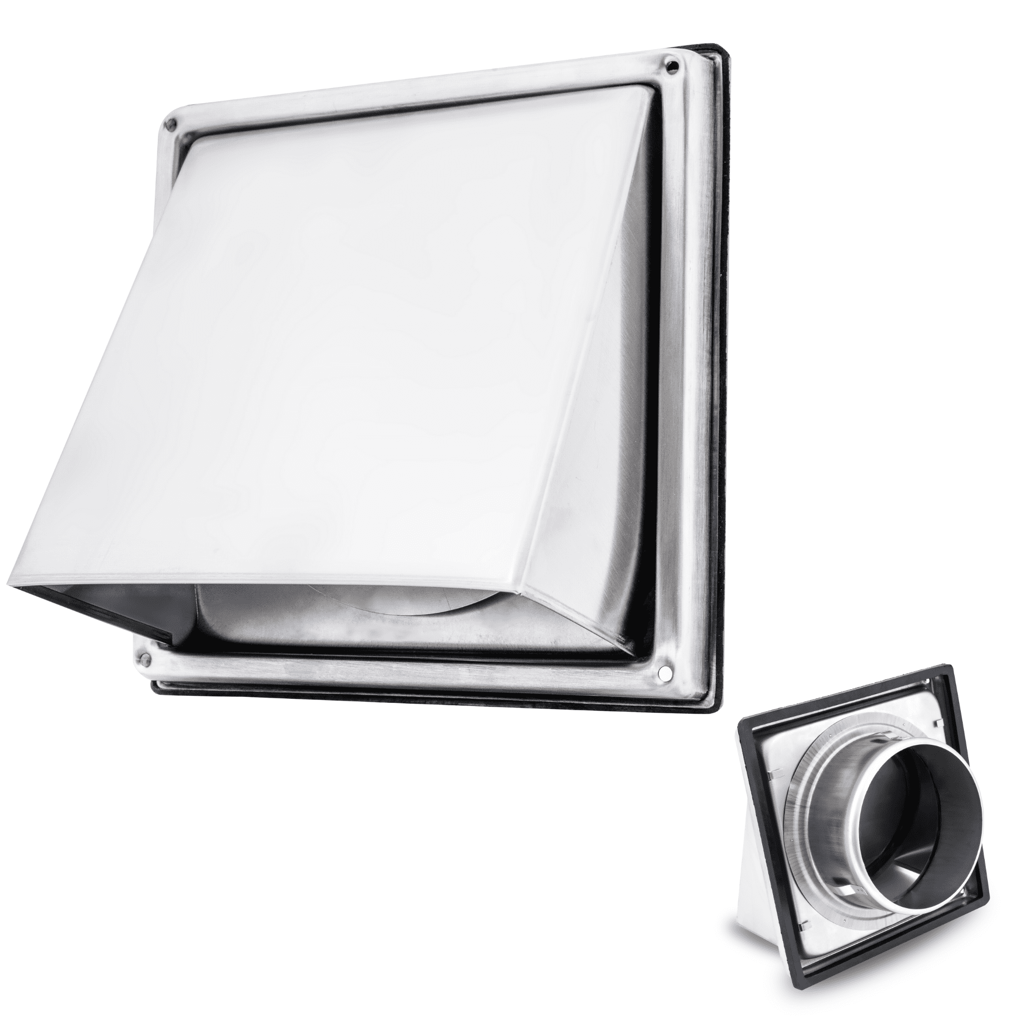 Fits 6" Neck Dryer Duct | Stainless Steel Square Dryer Vent Cover with ...