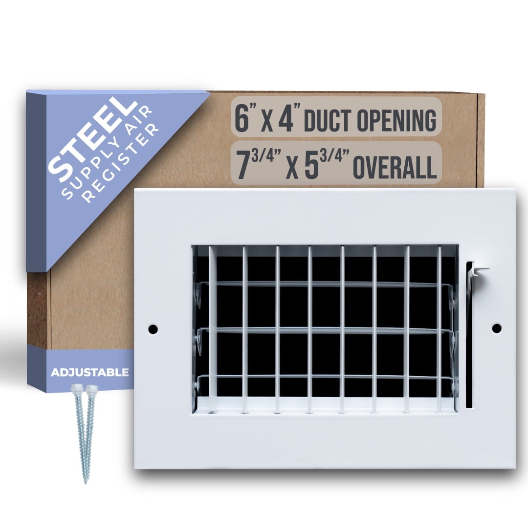 Fits 6x4 Duct Opening Steel Adjustable Air Supply Grille by Handua ...