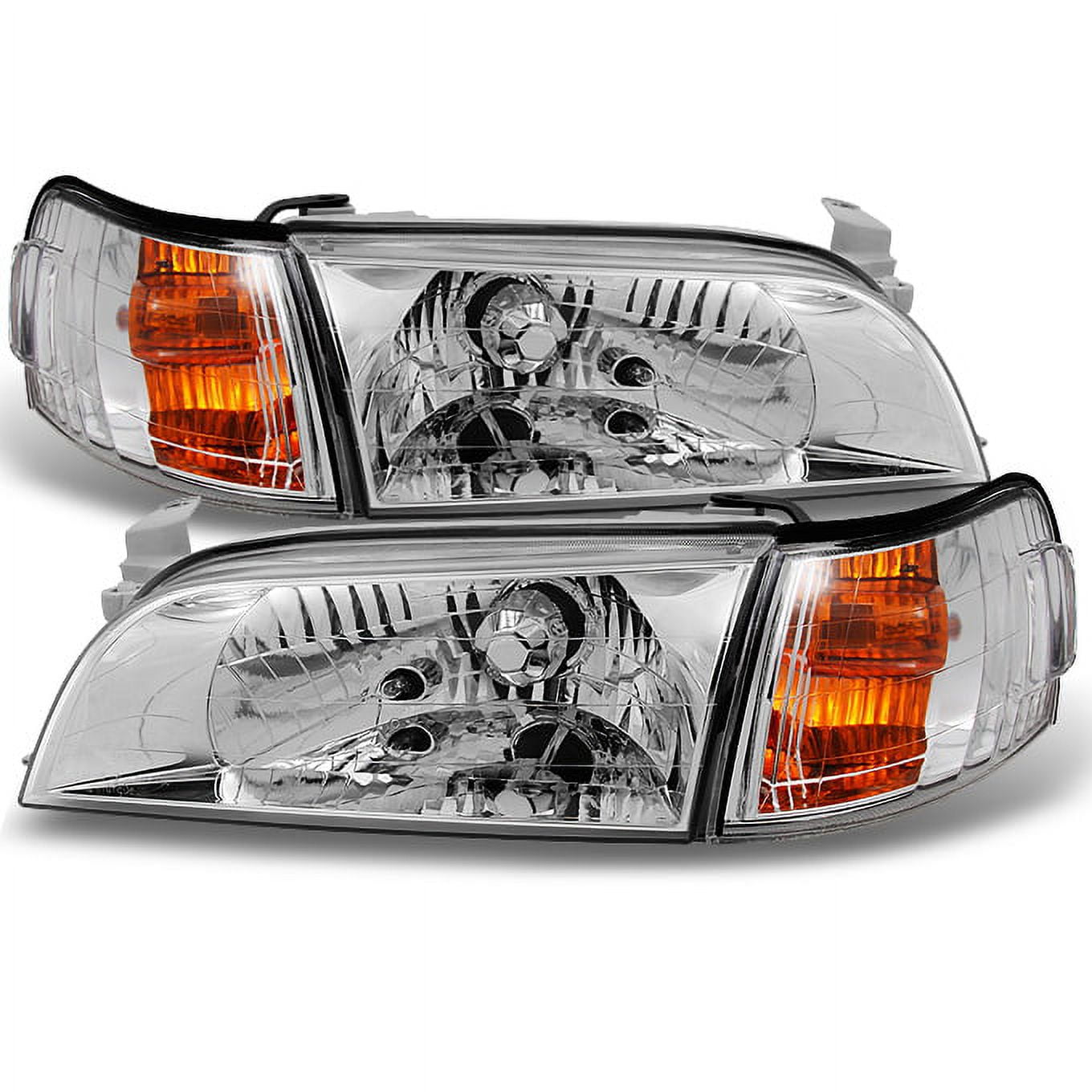 Toyota Corolla 93-97 Euro Clear Lens Headlights + Amber Corner Signal ...