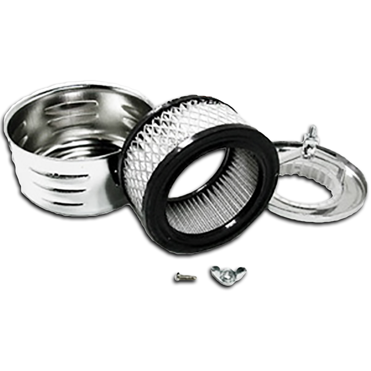 Fits Chevy Ford Mopar 4" Louvered Style Air Cleaner Set 1BBL 2BBL ...