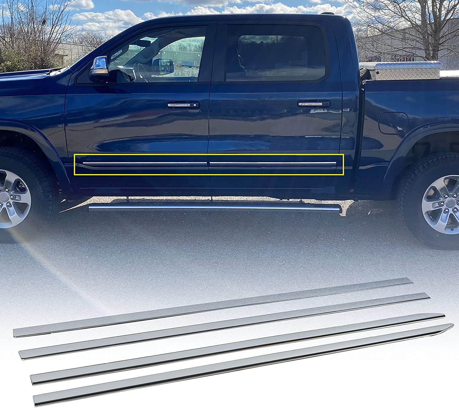 Fits Dodge Ram 1500 2019-2021 2020 Car Truck Crew Cab Chrome Body Side ...