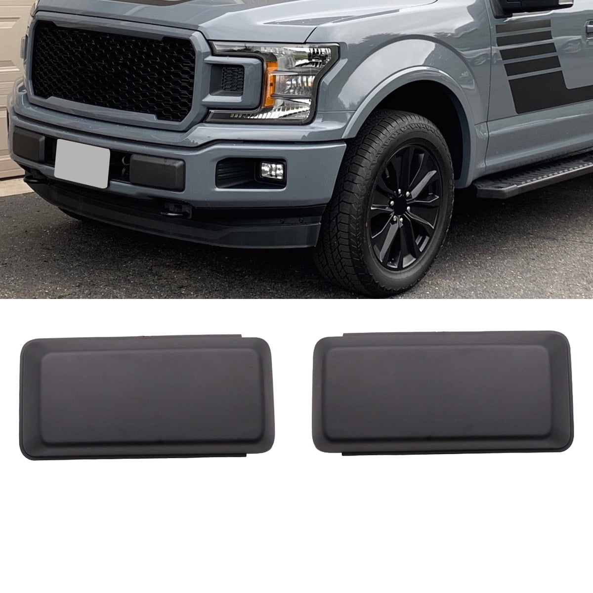 Fits For 2018-2020 Ford F150 Front Bumper Pads Guards Inserts Trim End ...