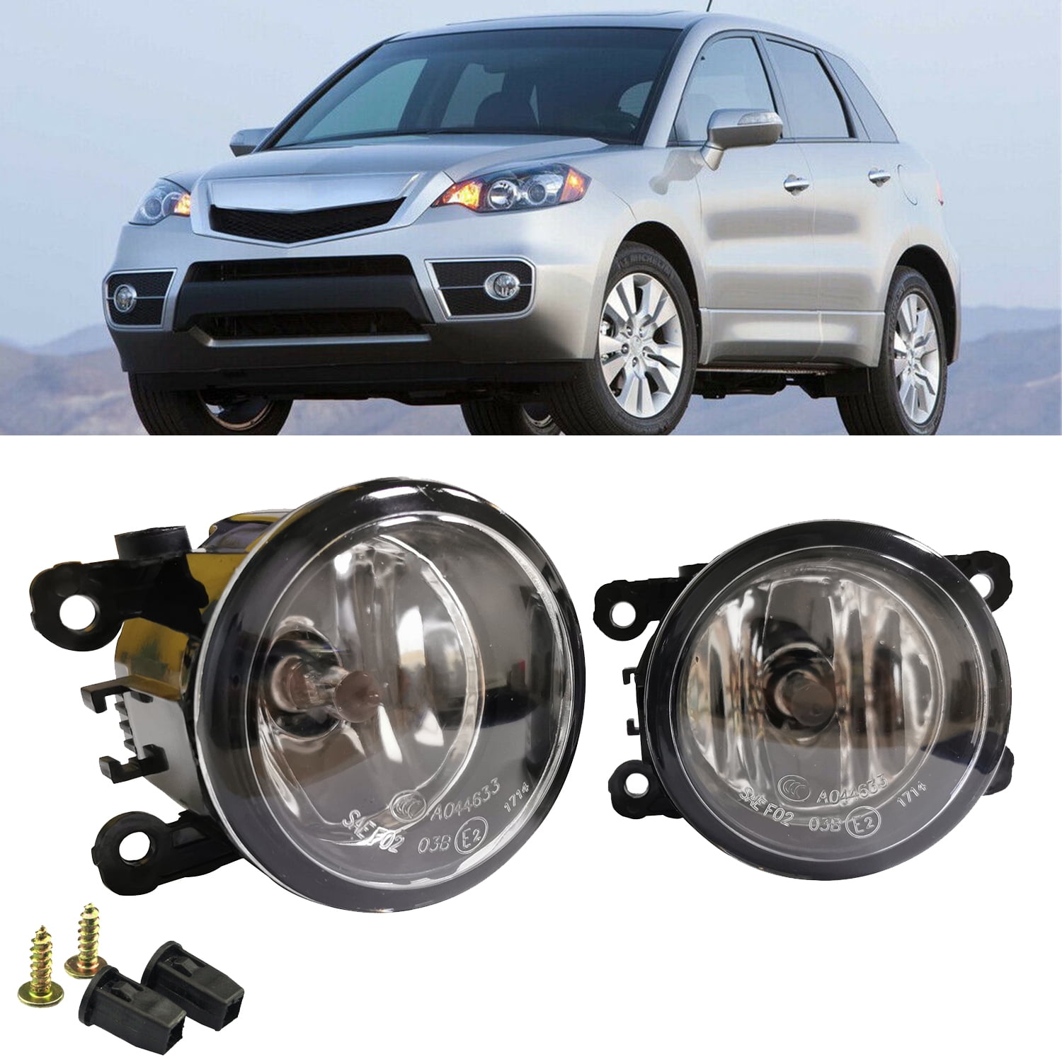 Acura RDX 2010-2015 Clear Bumper Fog Light Lamp Pair, OE Replacement ...