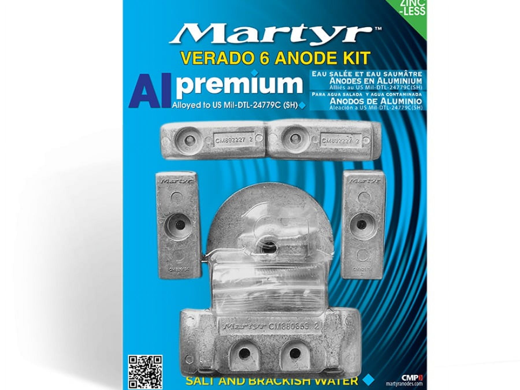Martyr Aluminum Anode Kit for Mercury Verado Optimax Outboard Lower ...