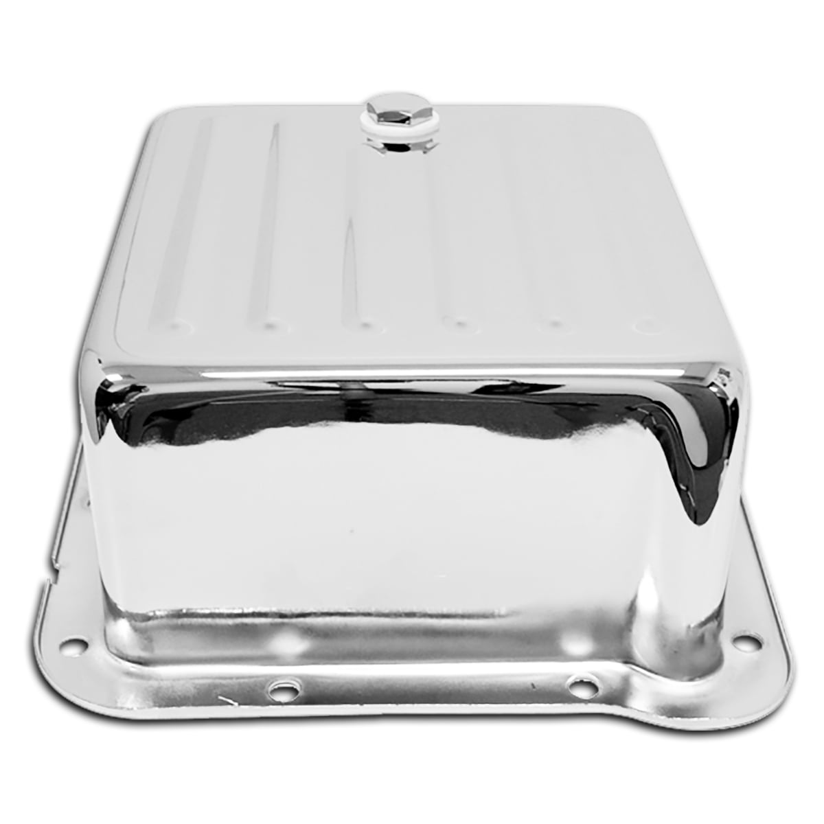 Fits Ford C4 Steel Transmission Pan Case Fill Style Deep Sump 4" Chrome ...