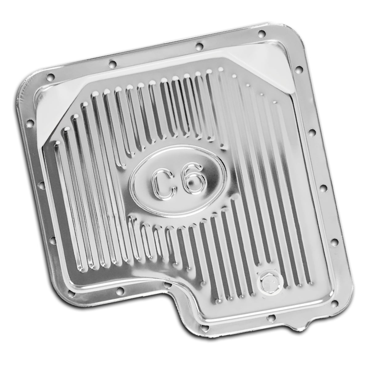 Fits Ford C6 Chrome Steel Transmission Pan With Drain Plug + Logo 2 3/8 ...