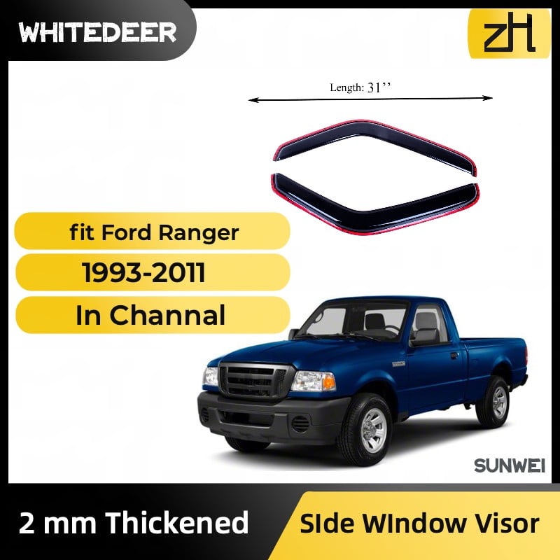 Fits Ford Ranger 93-11 Acrylic Window Visor Sun Rain Deflector Guard ...