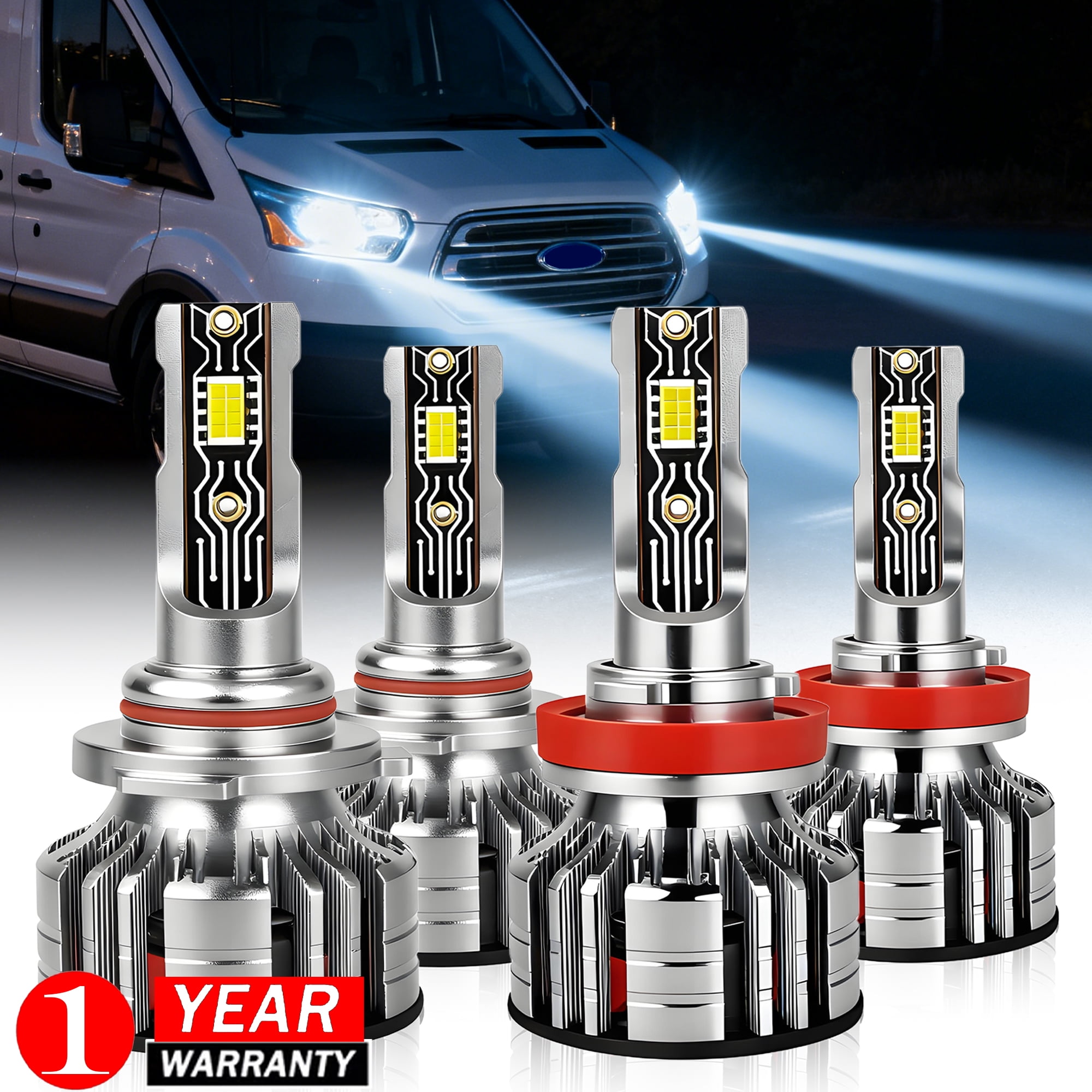 Fits Ford Transit-150/250/350 2015-2019 LED Headlight Standard Bulbs ...