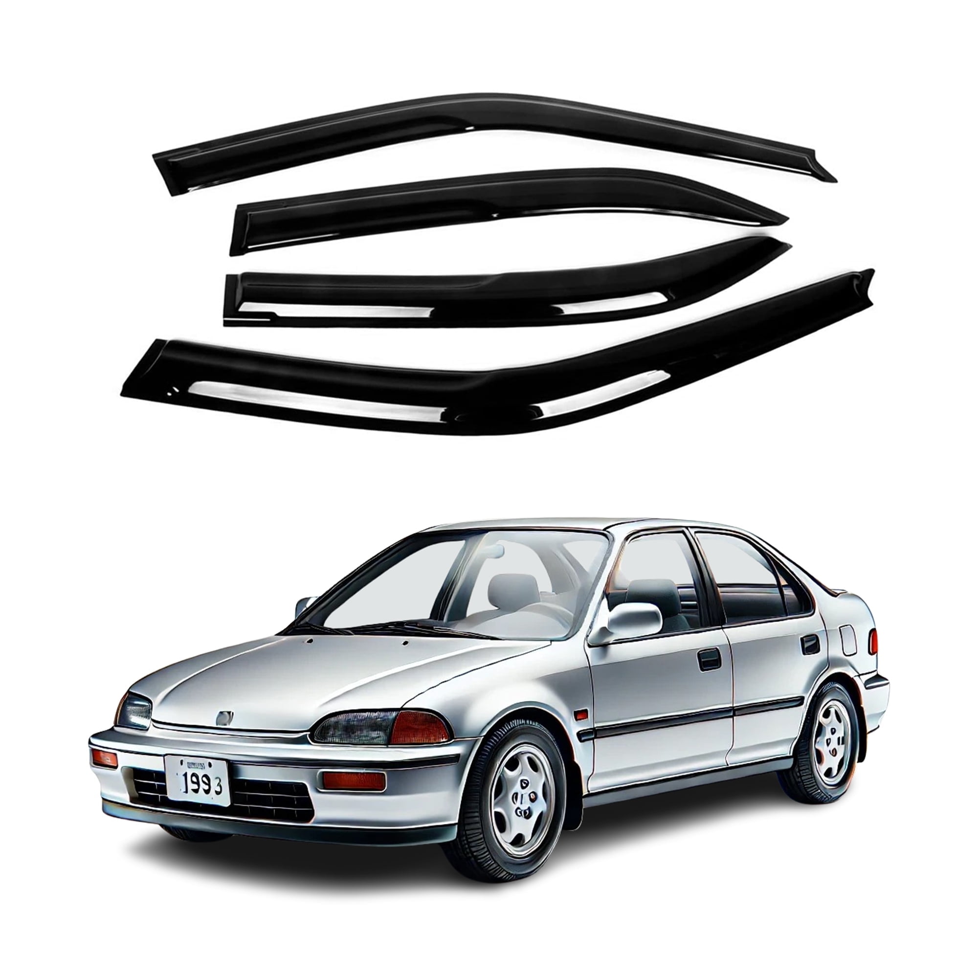Fits Honda Civic 1996-2000 Acrylic Window Visor Sun Rain Deflector ...