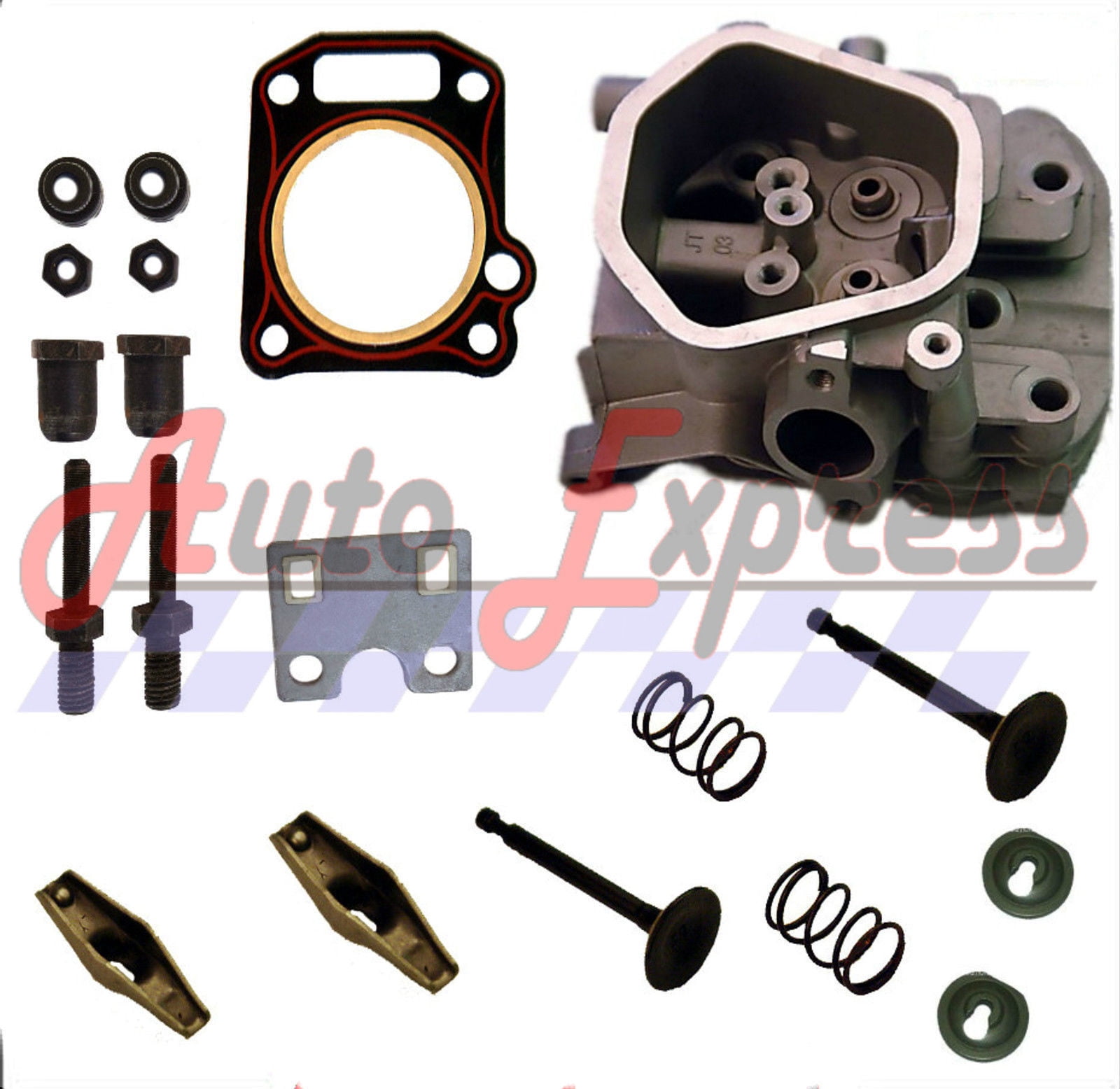 Fits Honda GX160 5.5HP CYLINDER HEAD VALVES & SPRINGS GUIDE PLATE FREE ...