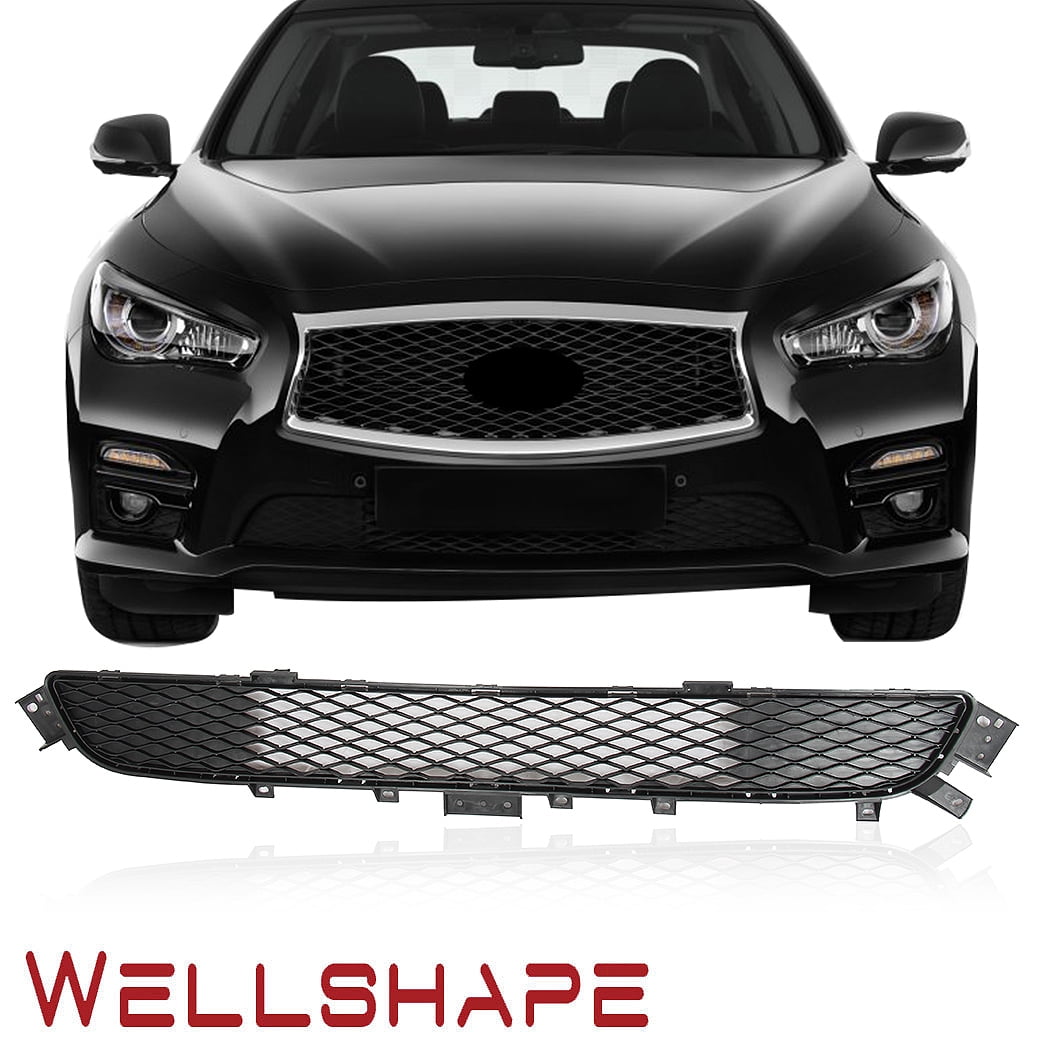 Fits Infiniti Q50 Sport 2014-2017 Front Bumper Lower Grille Matte Black ...