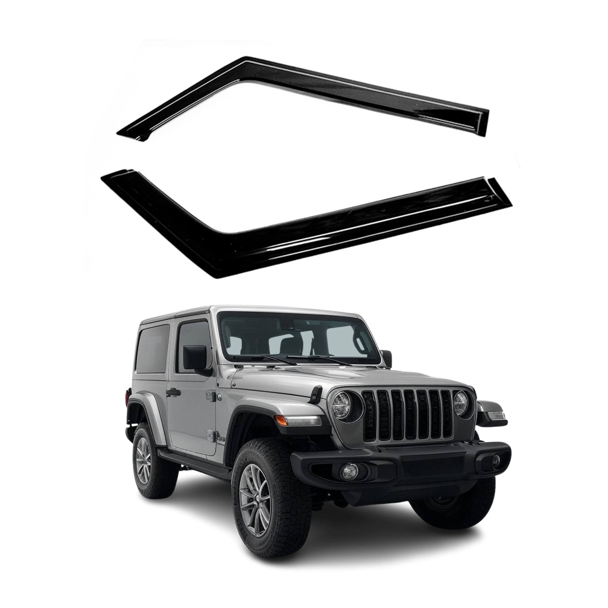 Fits Jeep Wrangler 18-23 Acrylic Window Visor Sun Rain Deflector Guard ...