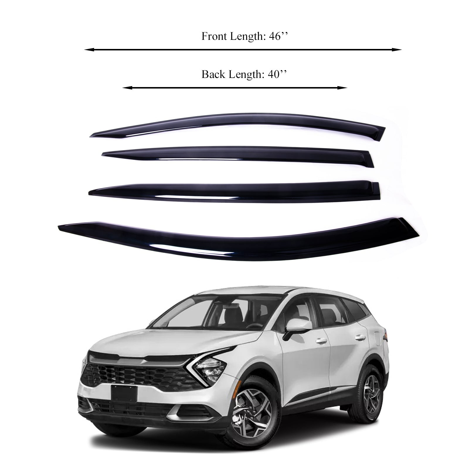 Fits 2023+ KIA Sportage Acrylic Window Visors Car Wind Guard, Sun Rain ...