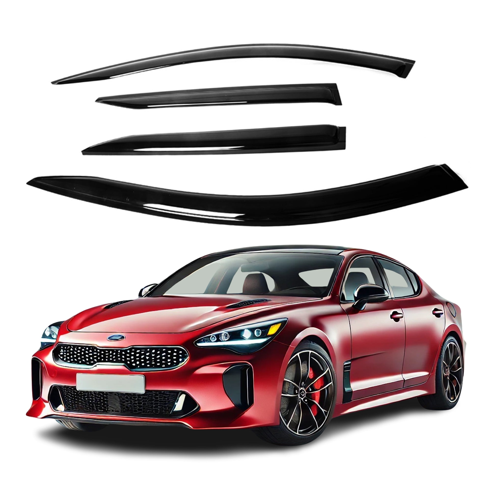 KIA Stinger GT 1723 Car Wind Vent Shades, Acrylic Window Visor Sun Rain ...