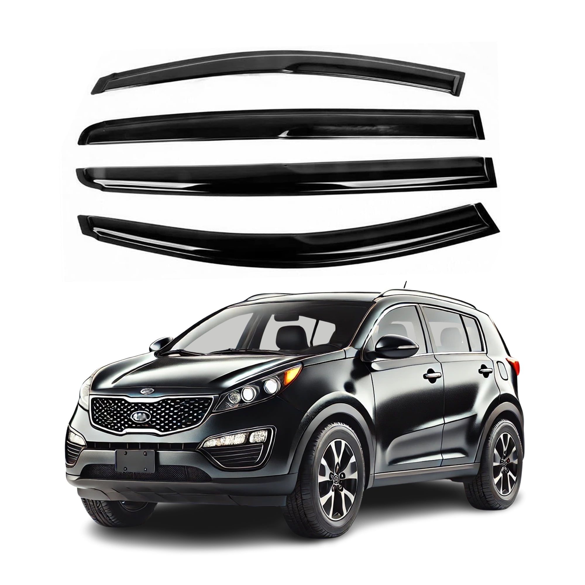 Zh & Art Acrylic Window Visor Sun Rain Deflector Guard, Fits Kia ...