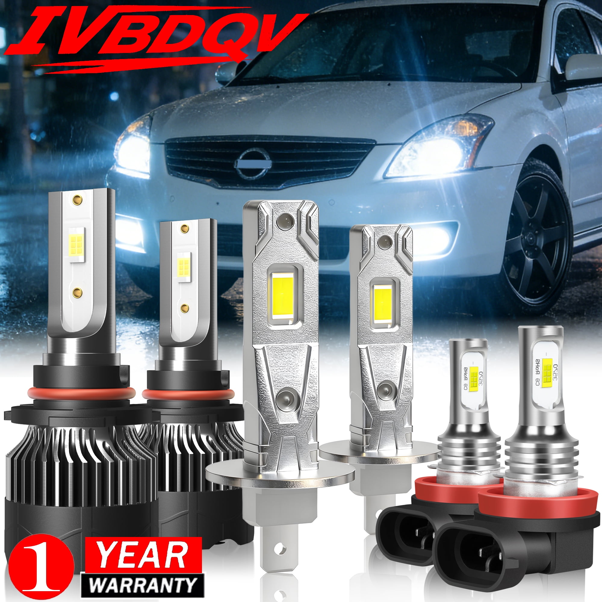 Fits Nissan Altima 2005-2006 LED Headlight High Low Beam + Fog Light ...