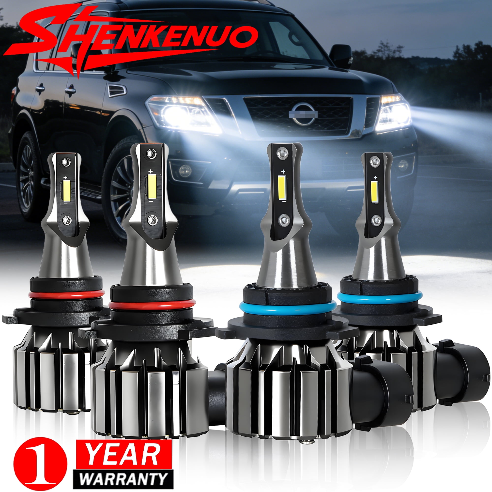Fits Nissan Armada 2005-2015 Titan 04-15 LED Headlight Bulbs High/Low ...