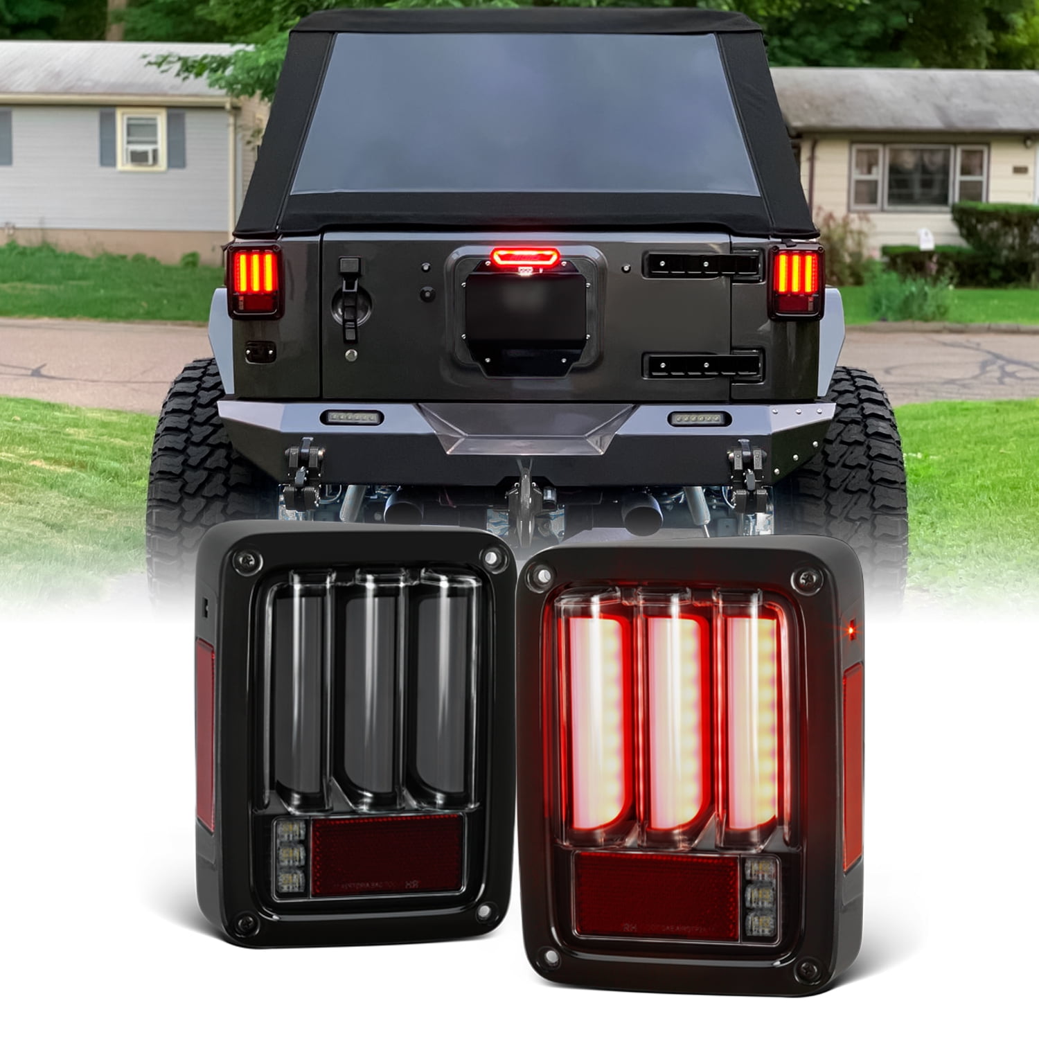 AKKON - For 2007-2018 Jeep Wrangler JK Sequential Signal LED Tail ...