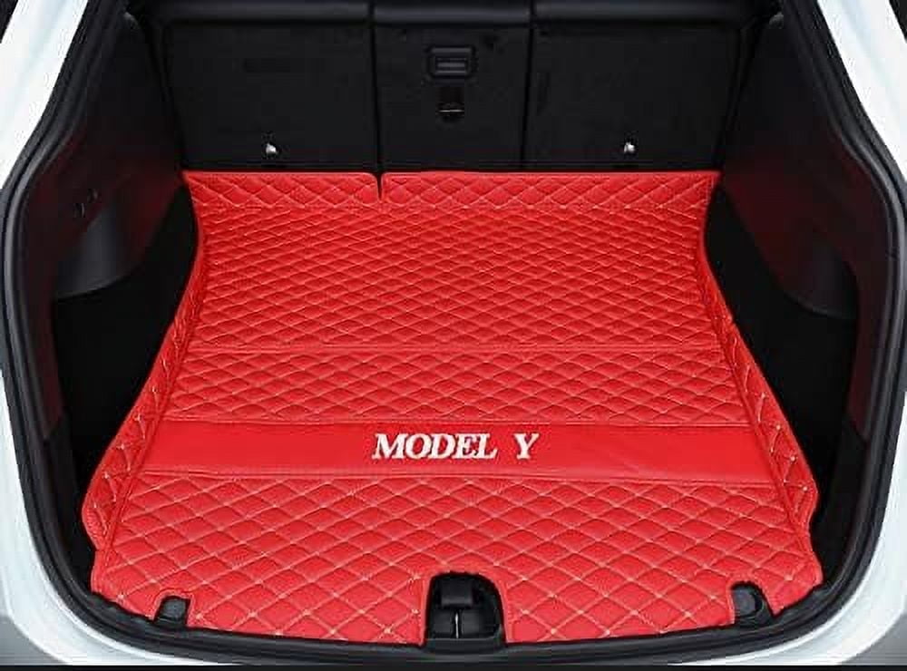 Fits Tesla Model Y Trunk Mat Red Rear Cargo Liner 2020-2025 Tesla Model ...