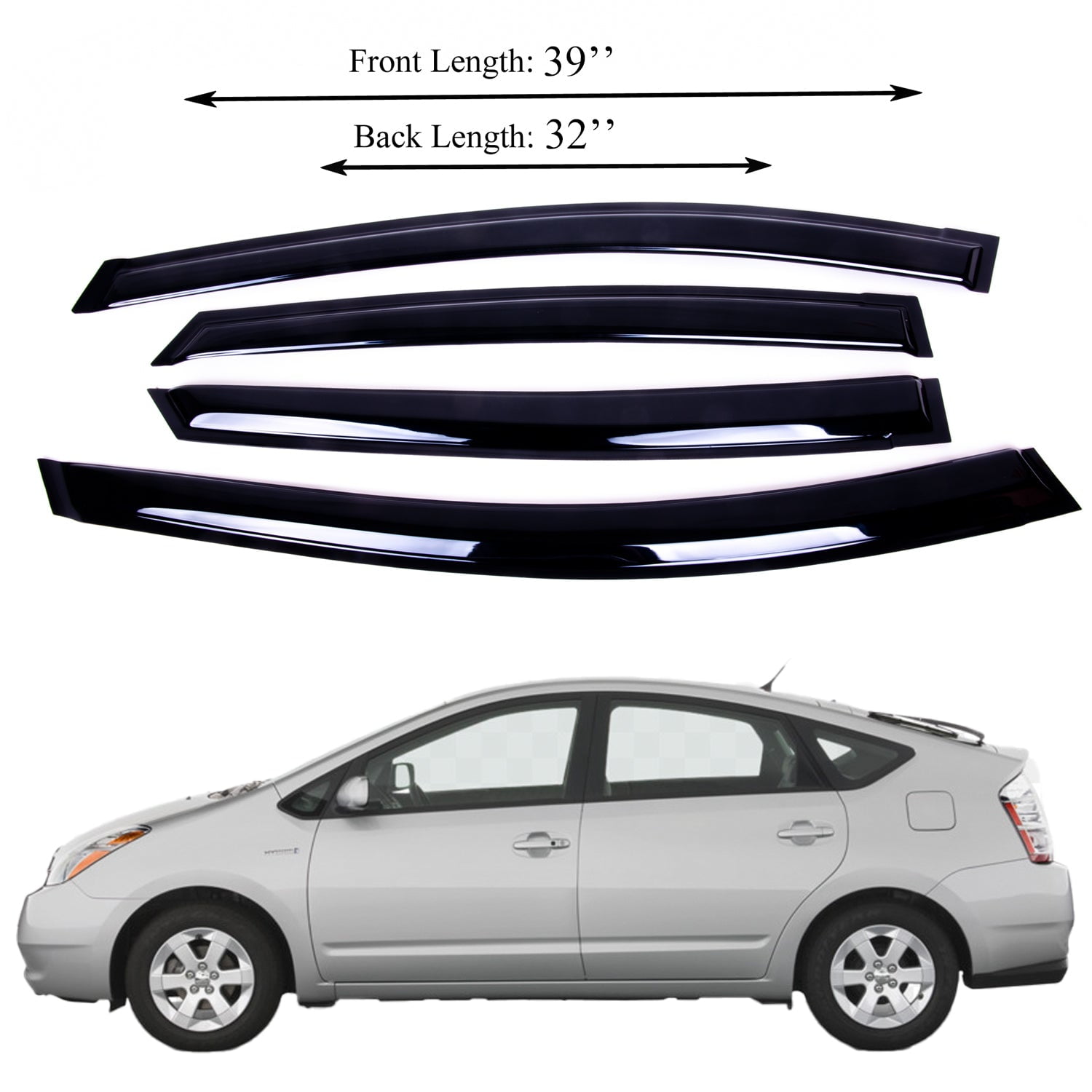 Fits Toyota Prius 2004 2009 Acrylic Window Visor Sun Rain Deflector ...