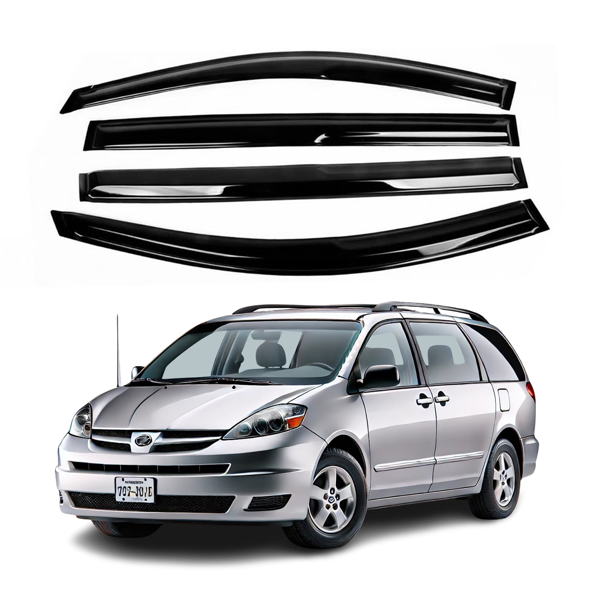 Fits Toyota Sienna 2004-2010 Acrylic Window Visor Sun Rain Deflector ...