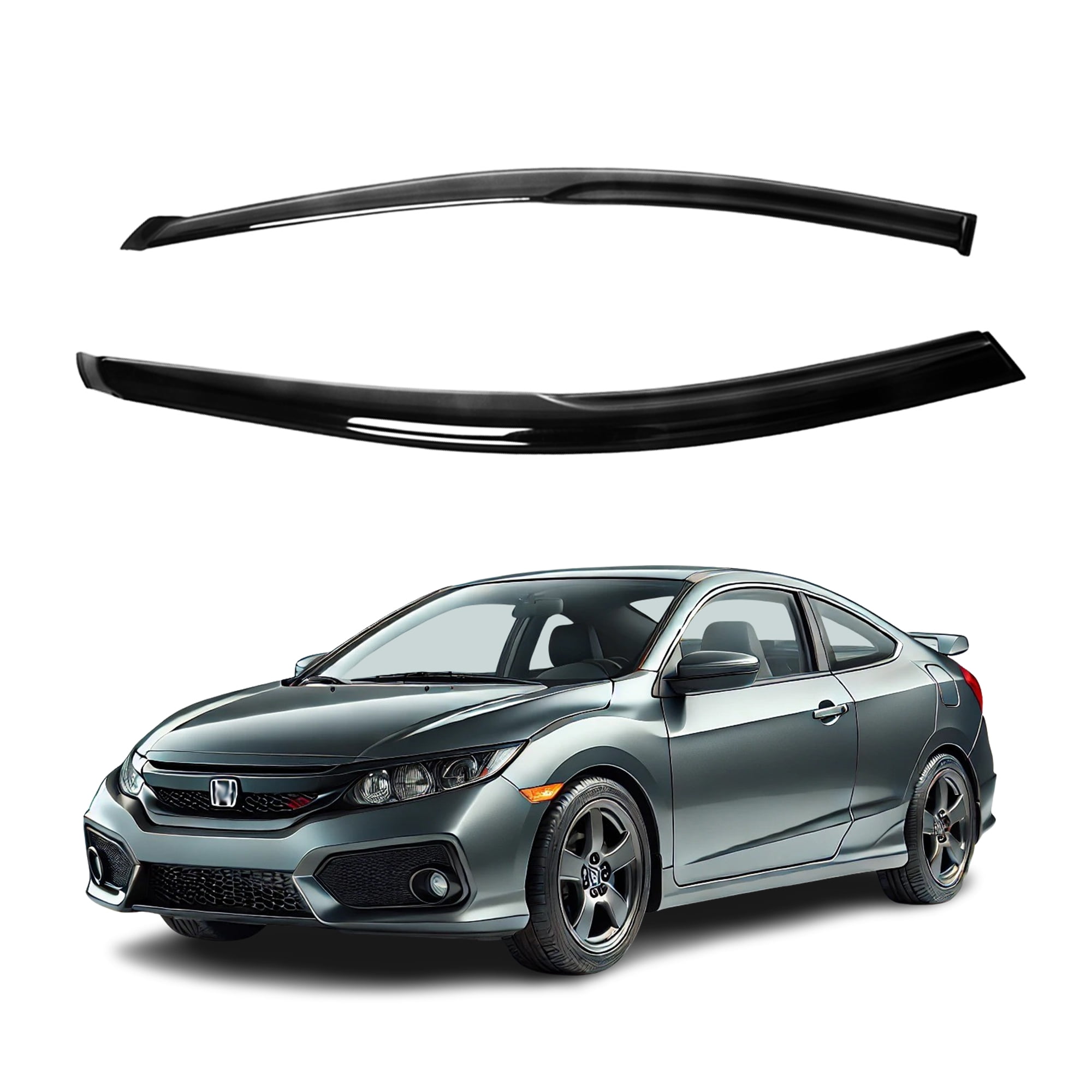 Fits civic 0611 2 door Acrylic Window Visor Sun Rain Deflector Guard ...