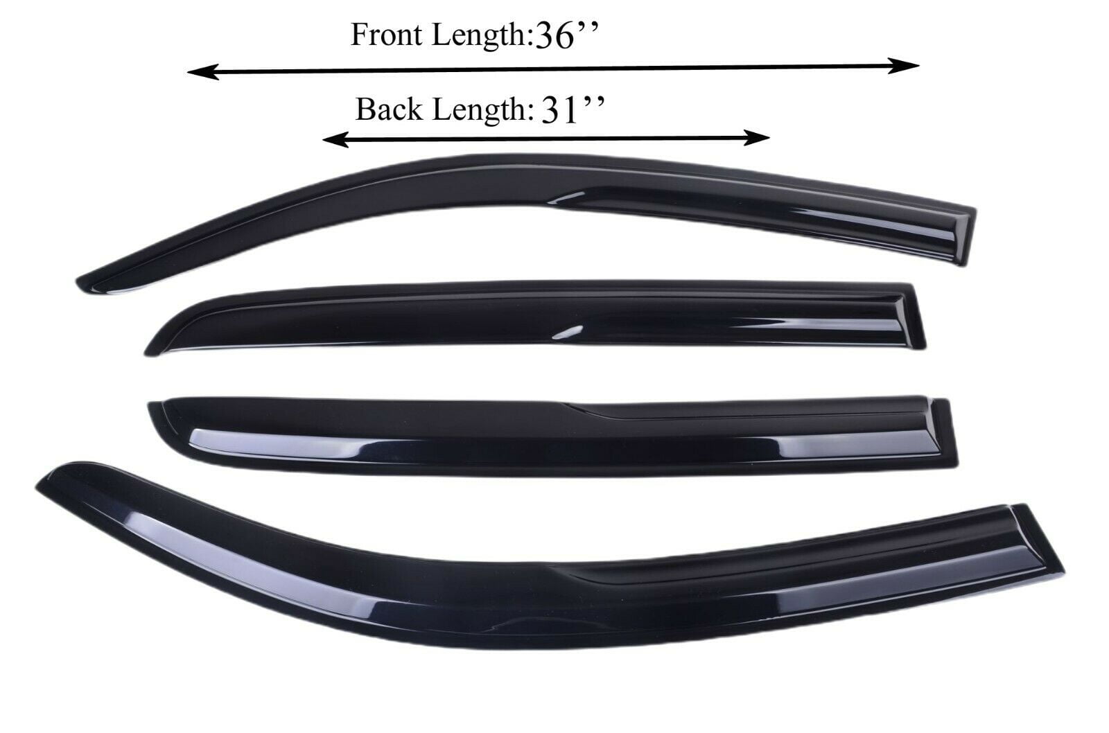 ZH Window Rain Guards Compatible with Toyota Tacoma 2016 2017 2018 2019 ...