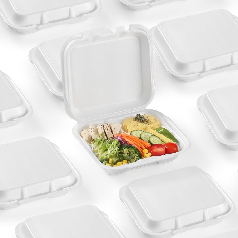 Fitsu Foam take out container,3 Compartment,200 pack,7.625” x 8.313” x 2.25” - Walmart.com