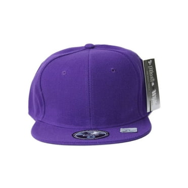 Solid Flat Brim Bill Fitted Baseball Cap - Walmart.com