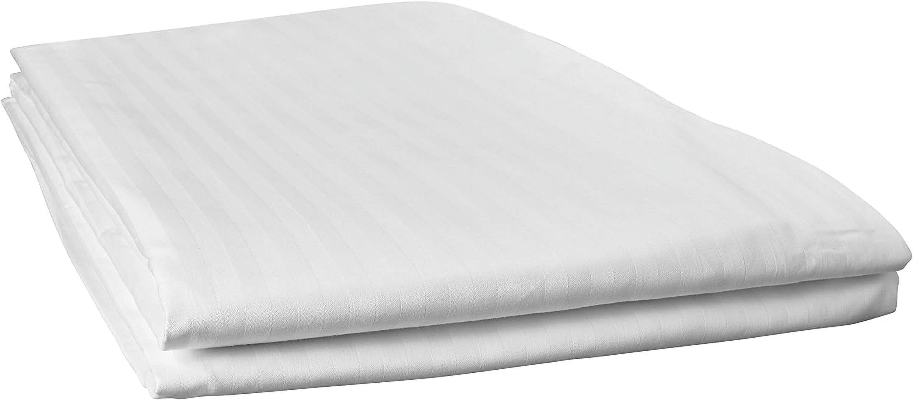 Fitted Bed - 1 Pack 60x80x16 in. - Queen White Stripe Deep Pocket ...